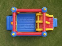 China Custom Inflatable Bounce House with Side Slide and Castle Towers for Children Parks and Party Rental Business for sale