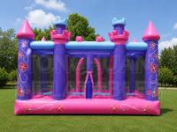 China Princess Castle Inflatable Bouncer with Pink Purple Towers for Kids Parties Schools and Rental Events for sale