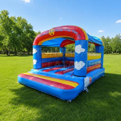 China Rainbow Cloud Inflatable Bouncer with Bright Colors for Kids Parties Schools Parks and Rental Events for sale