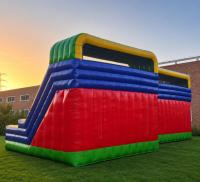 China Commercial Inflatable Slide Obstacle Course with Climbing Lane Crawl Tunnel and Bright Colors for Children Event Rentals for sale
