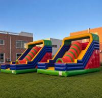 China Commercial Inflatable Slide Obstacle Course with Climbing Lane Crawl Tunnel and Bright Colors for Children Event Rentals for sale