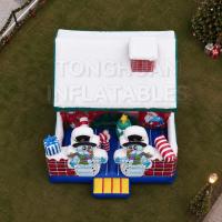 China Christmas House Inflatable Bouncer with Snowman Artwork for Kids Holiday Parties Schools Parks and Rental Events for sale
