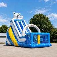 China Polar Bear Ice Mountain Inflatable Slide Combo with Climbing Lane for Kids Parties Parks and Rental Events for sale