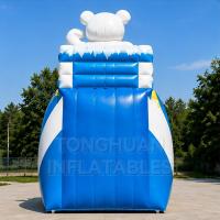 China Polar Bear Ice Mountain Inflatable Slide Combo with Climbing Lane for Kids Parties Parks and Rental Events for sale