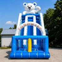 China Polar Bear Ice Mountain Inflatable Slide Combo with Climbing Lane for Kids Parties Parks and Rental Events for sale