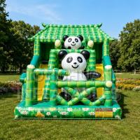 China Panda Bamboo Theme Inflatable Slide for Kids Parties Parks Schools Scenic Areas and Commercial Rental Events for sale