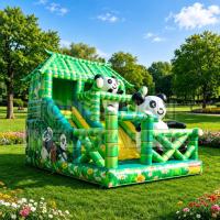 China Panda Bamboo Theme Inflatable Slide for Kids Parties Parks Schools Scenic Areas and Commercial Rental Events for sale