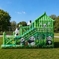 China Panda Bamboo Theme Inflatable Slide for Kids Parties Parks Schools Scenic Areas and Commercial Rental Events for sale