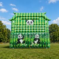 China Panda Bamboo Theme Inflatable Slide for Kids Parties Parks Schools Scenic Areas and Commercial Rental Events for sale