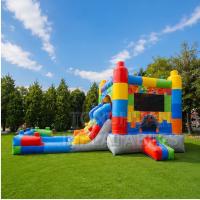 China Building Block Theme Inflatable Water Slide Combo for Kids Summer Parties Parks and Commercial Rental Events for sale