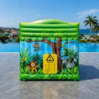 China Elephant Theme Inflatable Water Slide with Dual Lanes and Splash Pool for Resorts Parks and Rental Events for sale