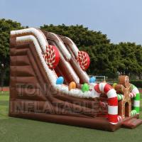 China Custom Gingerbread Christmas Inflatable Slide for Commercial Holiday Entertainment for sale