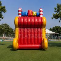 China Large Christmas Theme Inflatable Slide with Sleigh Design and Holiday Decorations for sale