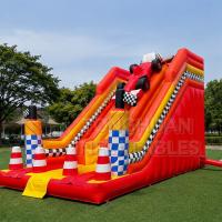 China Racing Car Theme Inflatable Dual Lane Slide for Parks Schools Festivals Events and Commercial Rental Business for sale