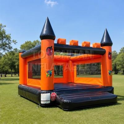 China Orange Castle Inflatable Bounce House for Kids Events Schools Parks and Commercial Rental Use for sale
