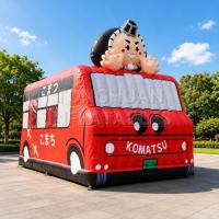 China Cartoon Bus Inflatable Bounce House for Commercial Rental and Kids Entertainment for sale