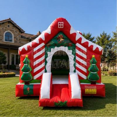 China Premium Christmas Inflatable Bouncy Castle with Gingerbread House Design for Schools Shopping Malls Winter Events and Party Rental Businesses for sale