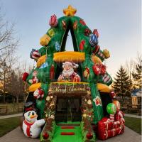 China Commercial Christmas Tree Inflatable Bounce House for Holiday Festivals Christmas Events Event Rentals and Family Entertainment Centers for sale
