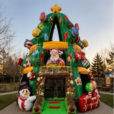 China Commercial Christmas Tree Inflatable Bounce House for Holiday Festivals Christmas Events Event Rentals and Family Entertainment Centers for sale