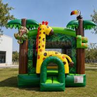 China Premium Jungle Safari Inflatable Bouncy Castle with Giant Giraffe Design for Schools Shopping Malls Zoos Festivals and Party Rental Businesses for sale