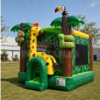 China Premium Jungle Safari Inflatable Bouncy Castle with Giant Giraffe Design for Schools Shopping Malls Zoos Festivals and Party Rental Businesses for sale