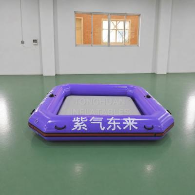 China Custom 2.5x2.5m Purple Inflatable Floating Boat with Reinforced Handles D-Rings and Oar Locks for Lake Fishing Water Recreation for sale