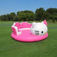 China Custom Pink Cartoon Cat Inflatable Towable Boat with Multi Seat Layout Reinforced Handles and D-Rings for Resort Lake Water Sports Rentals for sale