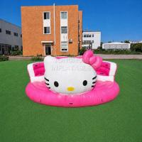 China Custom Pink Cartoon Cat Inflatable Towable Boat with Multi Seat Layout Reinforced Handles and D-Rings for Resort Lake Water Sports Rentals for sale