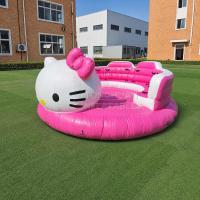 China Custom Pink Cartoon Cat Inflatable Towable Boat with Multi Seat Layout Reinforced Handles and D-Rings for Resort Lake Water Sports Rentals for sale