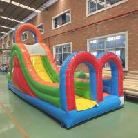 China Colorful Compact Inflatable Obstacle Course with Entrance Arches Climbing Slide and Safety Mesh for Schools Events and Rental Business for sale
