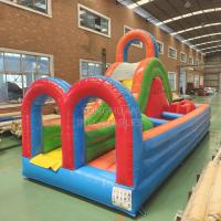 China Colorful Compact Inflatable Obstacle Course with Entrance Arches Climbing Slide and Safety Mesh for Schools Events and Rental Business for sale