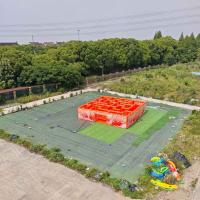 China Commercial Red Inflatable Maze with High Walls Multiple Routes and Custom Printed Panels for Events Team Games and Amusement Parks for sale