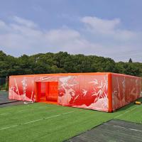 China Commercial Red Inflatable Maze with High Walls Multiple Routes and Custom Printed Panels for Events Team Games and Amusement Parks for sale