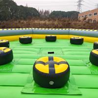 China Commercial Inflatable Rotating Challenge Arena with Player Podiums and Safety Walls for Events Parks and Team Competition Games for sale