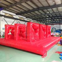 China Commercial Inflatable Human Wall Challenge Game with 5 Cutout Panels for Events and Team Building for sale