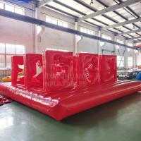 China Commercial Inflatable Human Wall Challenge Game with 5 Cutout Panels for Events and Team Building for sale