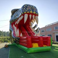 China Commercial Giant Crocodile Inflatable Slide with Open Mouth Entrance and Safety Side Walls for Parks Events and Rental Business for sale