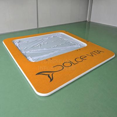 China Commercial EVA Non Slip Inflatable Pool with Protective Mesh Cover Wide Deck and Reinforced Airtight Frame for Resorts Water Parks and Events for sale