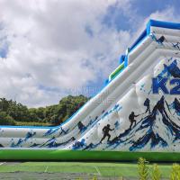 China Commercial K2 Double Lane Inflatable Slide with Mountain Graphics High Side Walls and Safety Landing Areas for Parks Events and Rentals for sale