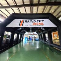 China Commercial Oxford Fabric Inflatable Car Wash Tent with Drive Through Air Frame Custom Branding and Lighting for Detailing Businesses and Events for sale