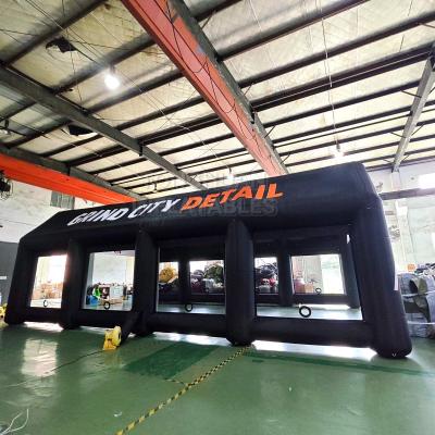 China Commercial Oxford Fabric Inflatable Car Wash Tent with Drive Through Air Frame Custom Branding and Lighting for Detailing Businesses and Events for sale