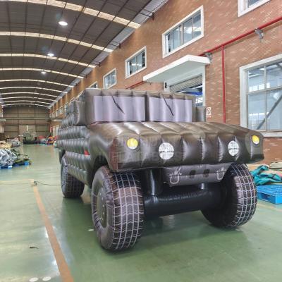 China Custom Inflatable Humvee Style Vehicle Decoy with Realistic Shape Printed Tires and Rapid Deployment Air Structure for Training Displays for sale