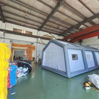 China Commercial Inflatable Event Tent with Reinforced Grey Air Frame White Fabric Walls Windows and Modular Large Capacity Layout for sale