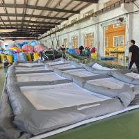 China Commercial Inflatable Event Tent with Reinforced Grey Air Frame White Fabric Walls Windows and Modular Large Capacity Layout for sale