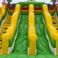 China Commercial Monster Theme Double Lane Inflatable Water Slide with Splash Pool Climbing Lanes and Safety Side Walls for Water Parks for sale
