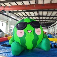 China Giant Cartoon Watermelon Inflatable Advertising Model with Sunglasses Custom Printing and Stable Air Supported Structure for Promotions for sale