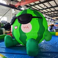 China Giant Cartoon Watermelon Inflatable Advertising Model with Sunglasses Custom Printing and Stable Air Supported Structure for Promotions for sale