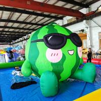 China Giant Cartoon Watermelon Inflatable Advertising Model with Sunglasses Custom Printing and Stable Air Supported Structure for Promotions for sale