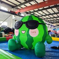 China Giant Cartoon Watermelon Inflatable Advertising Model with Sunglasses Custom Printing and Stable Air Supported Structure for Promotions for sale