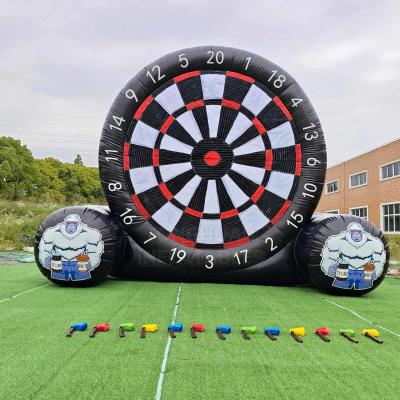 China Commercial Inflatable Football Dart Target with Numbered Scoring Board Velcro Balls and Reinforced Base for Events and Team Games for sale